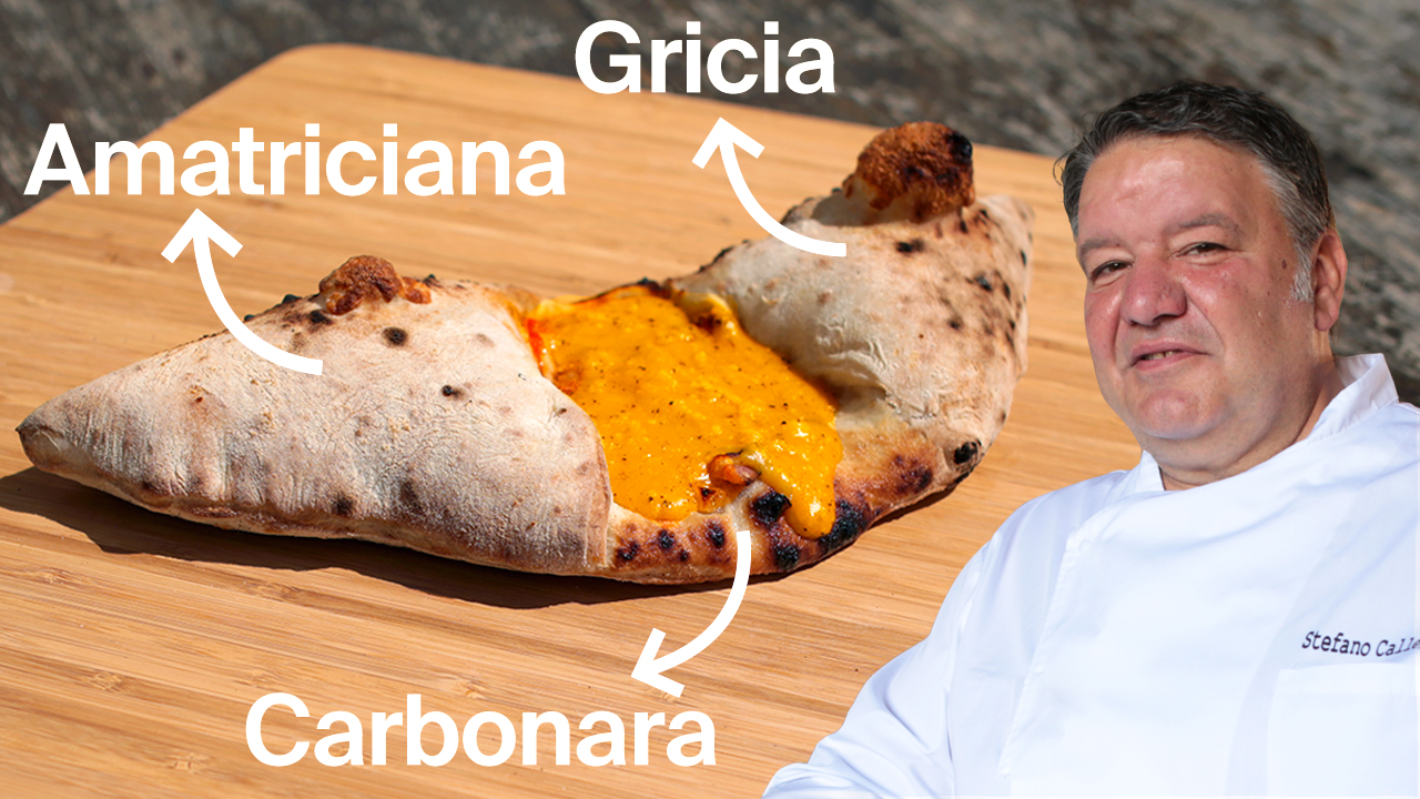 Il Calzone ripieno di Carbonara, Gricia e Amatriciana di Stefano ...